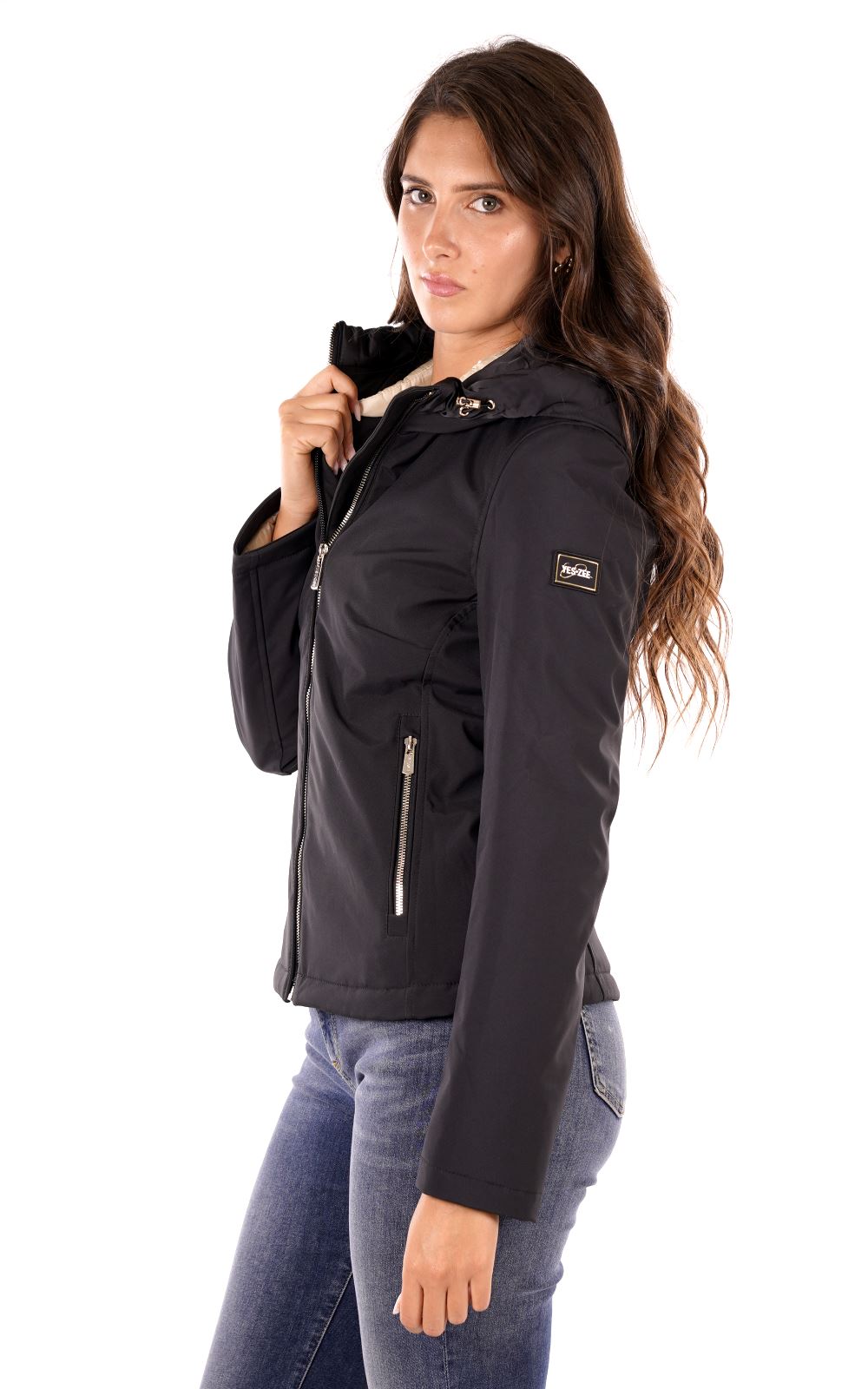 Yes Zee Giubbotto corto Donna Mod. J028 M200 0801 Nero | Perluiperlei.it